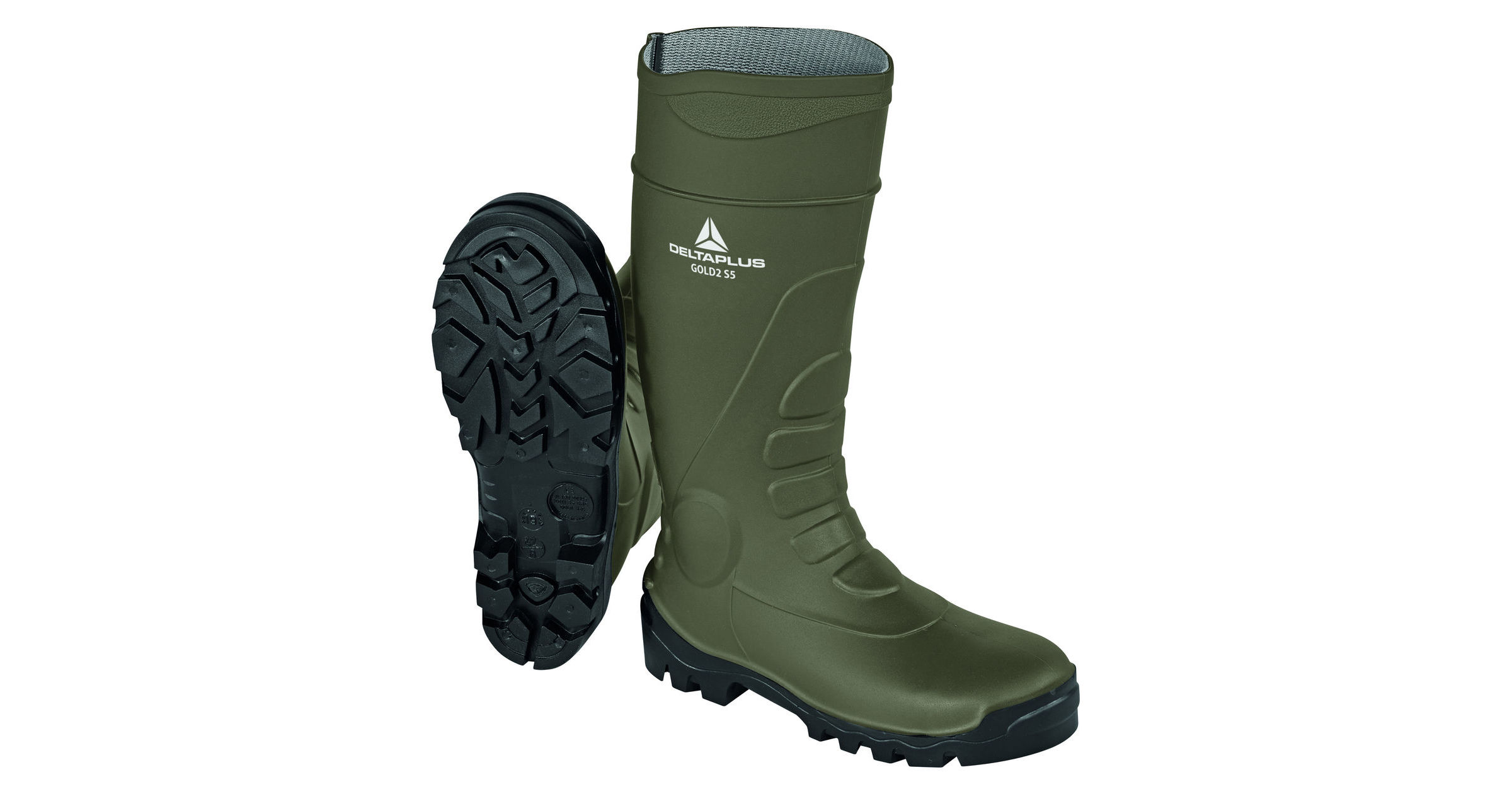 Delta Plus Gold S5 Premium Green Waterproof Steel Toe Wellington Boots