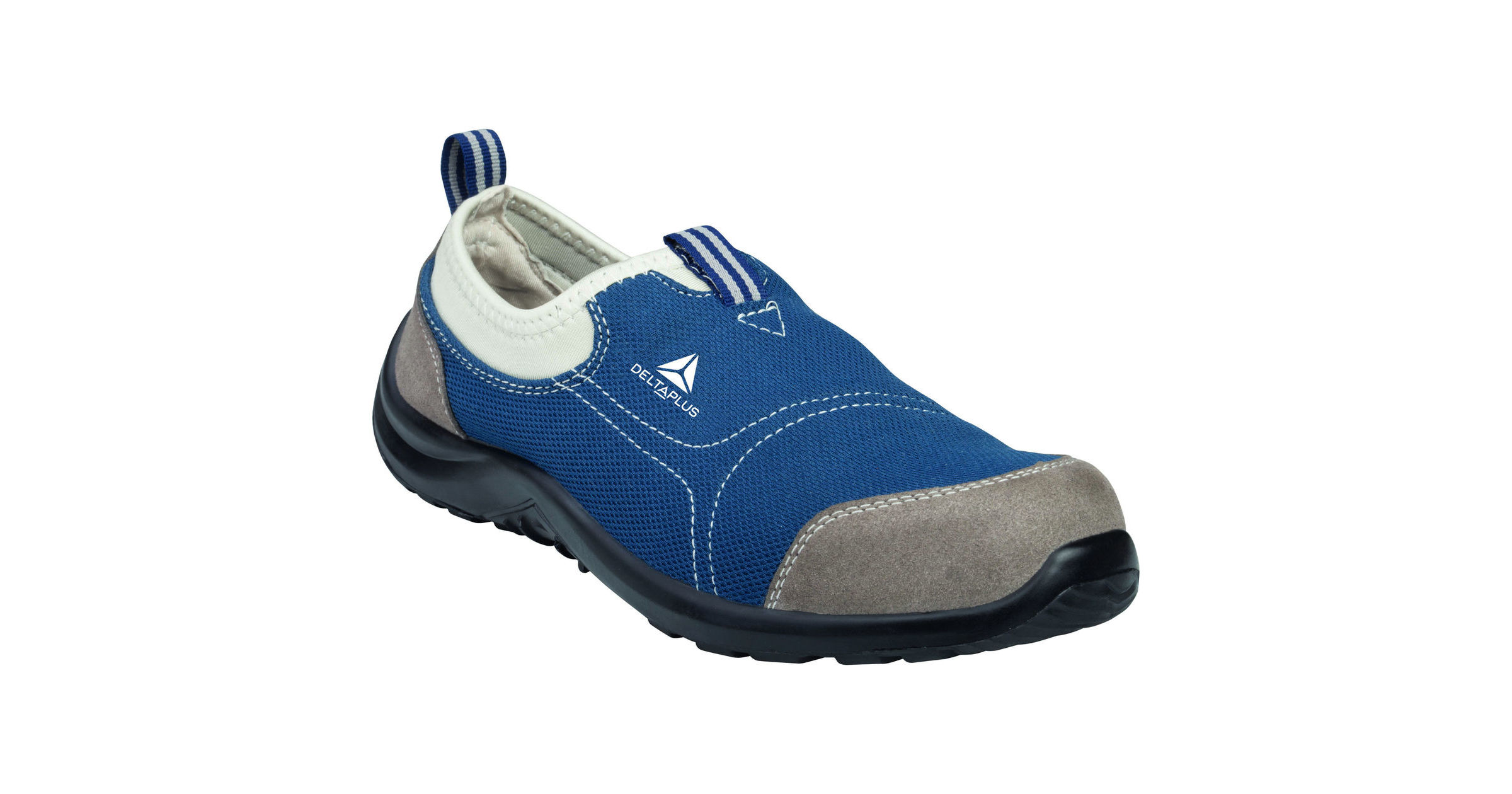 Delta Plus Miami Blue Grey Canvas Slip On Steel Toe Safety Trainers Shoes