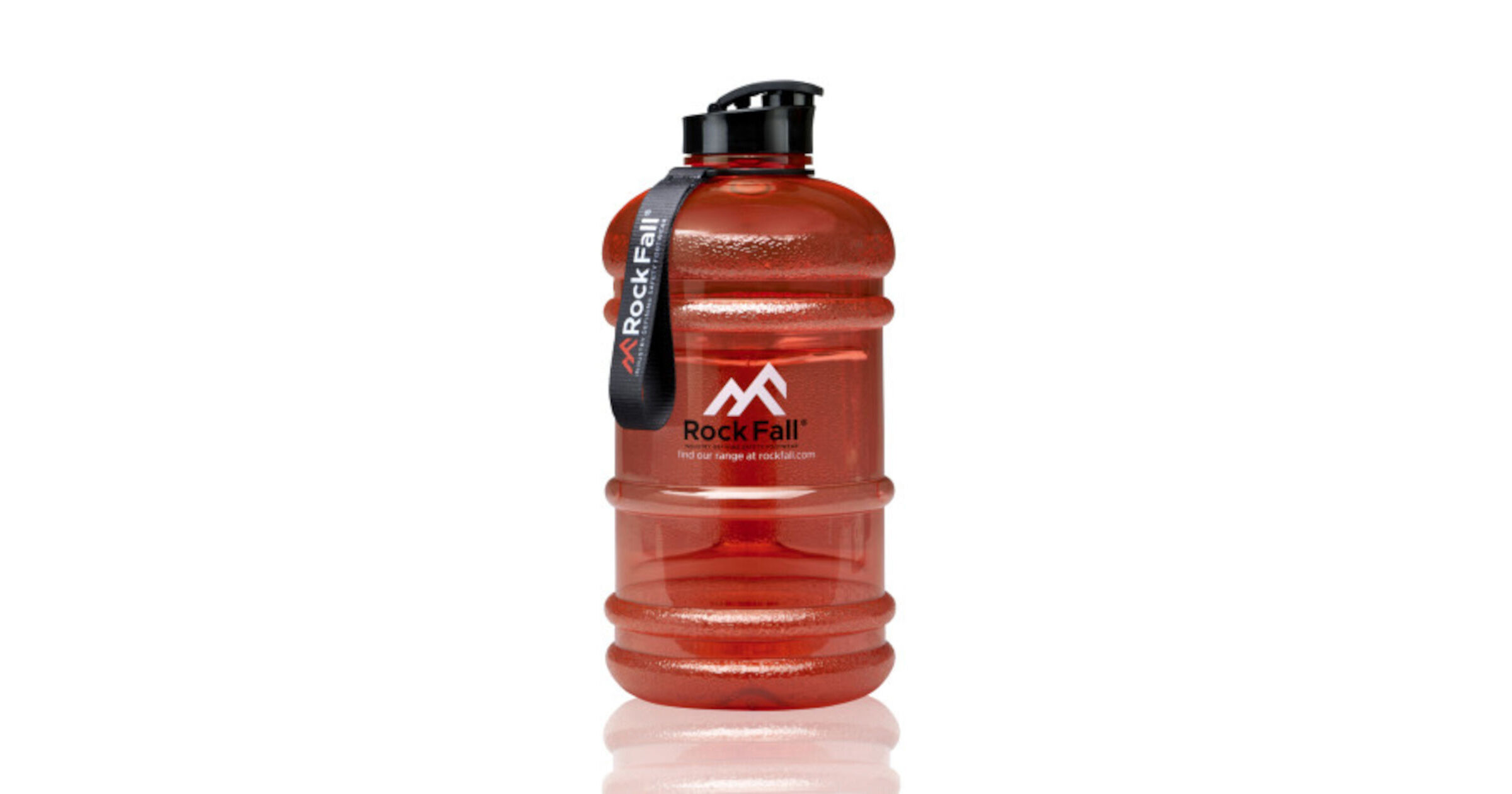 Rock Fall Red Translucent Gym Bottle With Black Plastic Flip Cap