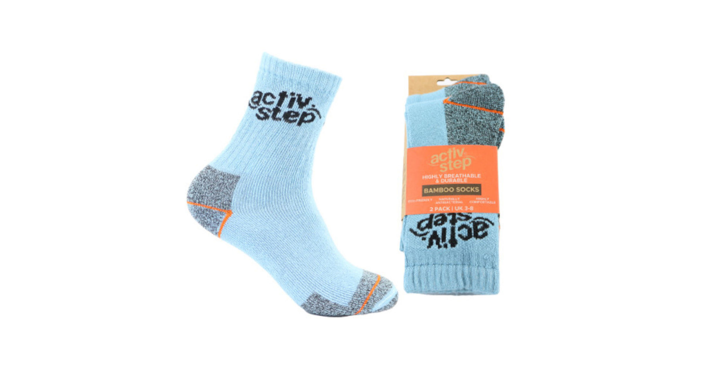 Rock Fall Ladies Activ Step Highly Durable Bamboo Socks - Pack of 2 Pairs