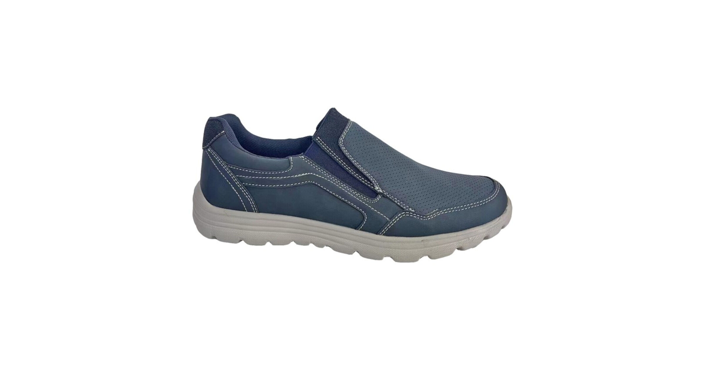 Scimitar M458C Mens Navy Blue Nubuck Lightweight Slip On Shoes