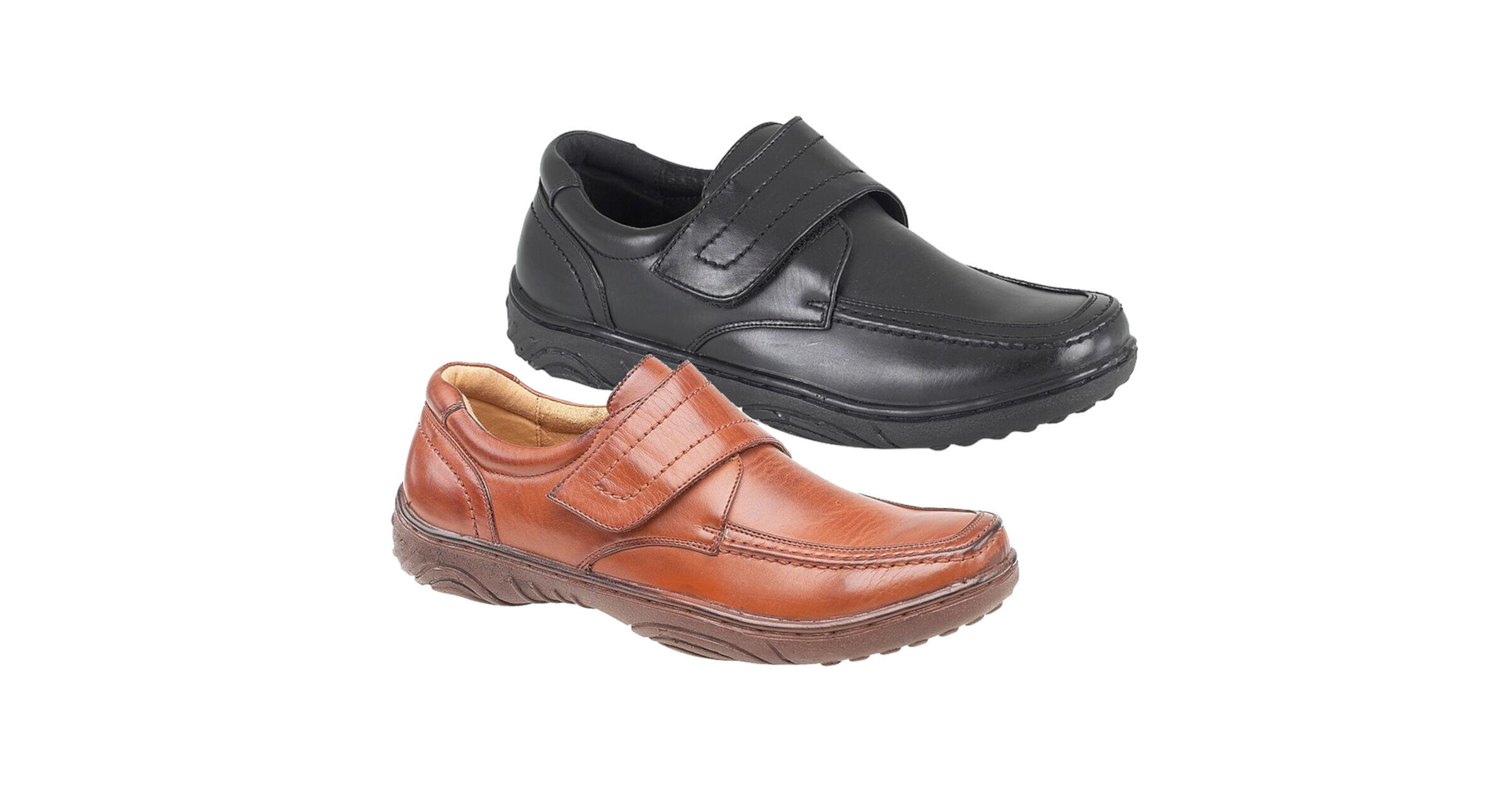 Scimitar M839 Mens Leather Touch Fastened Casual Shoes